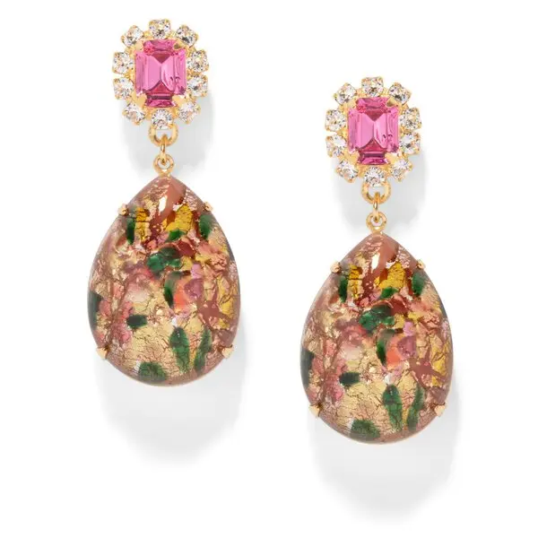 THE PINK REEF Austria Fire Opal Dangle Earrings - Pink