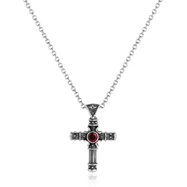 UNALOE Eternal Cross Necklace With Ruby - Red