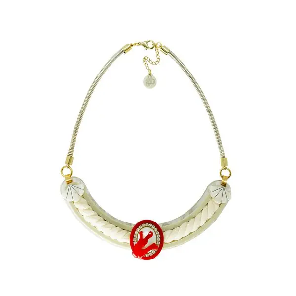 GISSA BICALHO Coral And Pearl Cord Necklace - Red