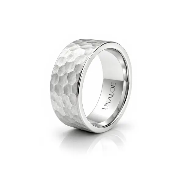 UNALOE Hammered Band Ring - Silver