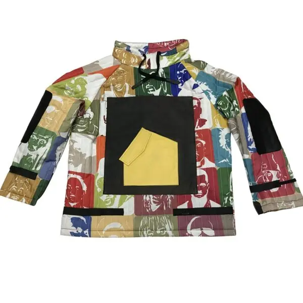 ZASTASTUDIO Cotton And Leather Artwork Hybrid Sweatshirt - Black