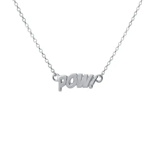 EDGE ONLY Mini Pow! Letters Necklace - Silver