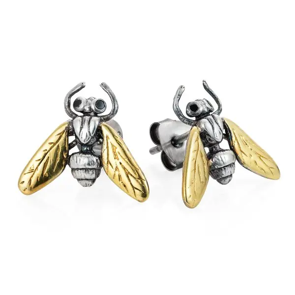 YASMIN EVERLEY JEWELLERY Gilded Hoverfly Stud Earrings - Silver