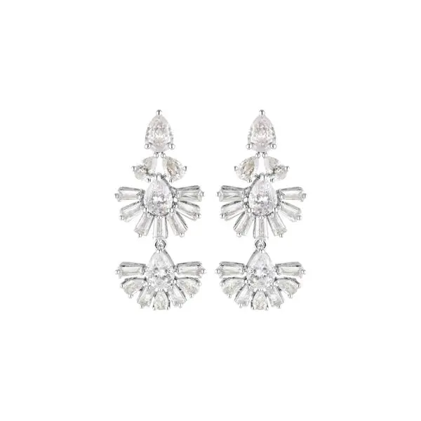 STEPHANIE BROWNE AUSTRALIA Napier Crystal Drop Earrings - Silver