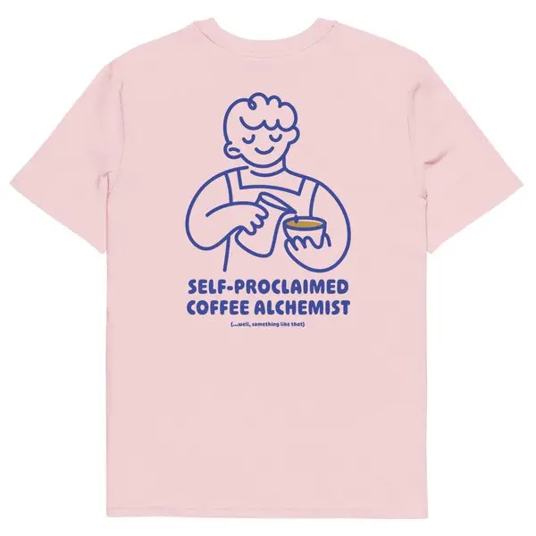 ANCHOR & CREW Cotton Gustatory Coffee Alchemist Embroidered T-shirt - Pink