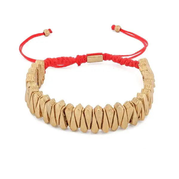 EBRU JEWELRY Warrior’s Luck Gold-plated Bronze Bracelet - Gold/red