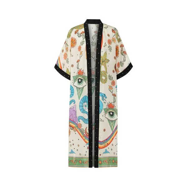 SAINT ONES Aster Kimono - Beige/blue