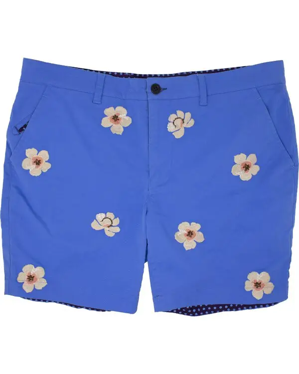 LORDS OF HARLECH Edward Flower Embroidered Short