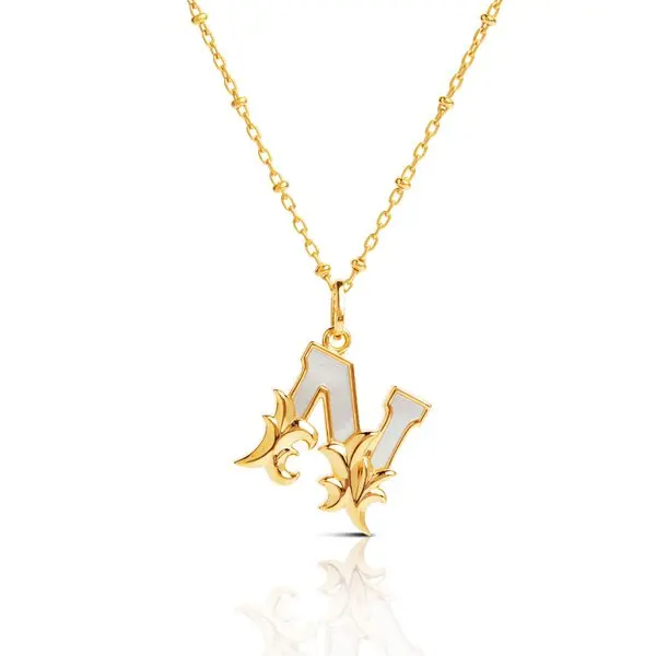 KASUN LONDON Plated Initial Pendant Necklace - Gold
