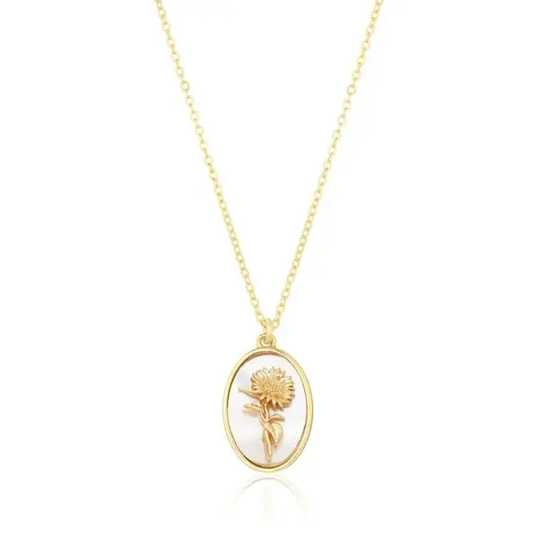 SET & STONES Katrina Birth Flower Necklace - Gold/white