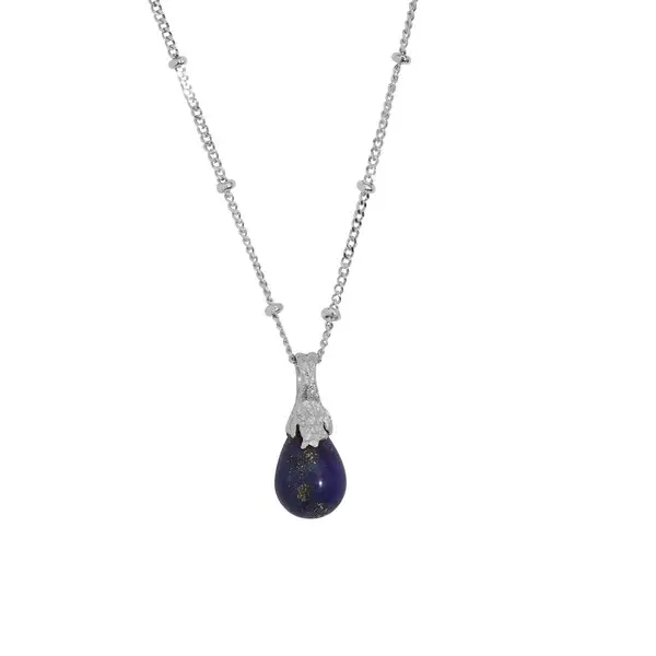 CLAIRE HILL DESIGNS Lapis Lazuli Silver Pendant Necklace - Blue
