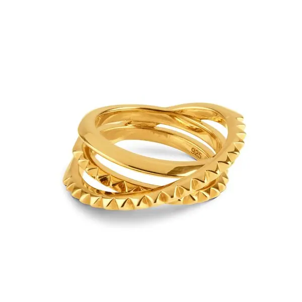 KASUN LONDON Entwined Serpent Ring - Gold