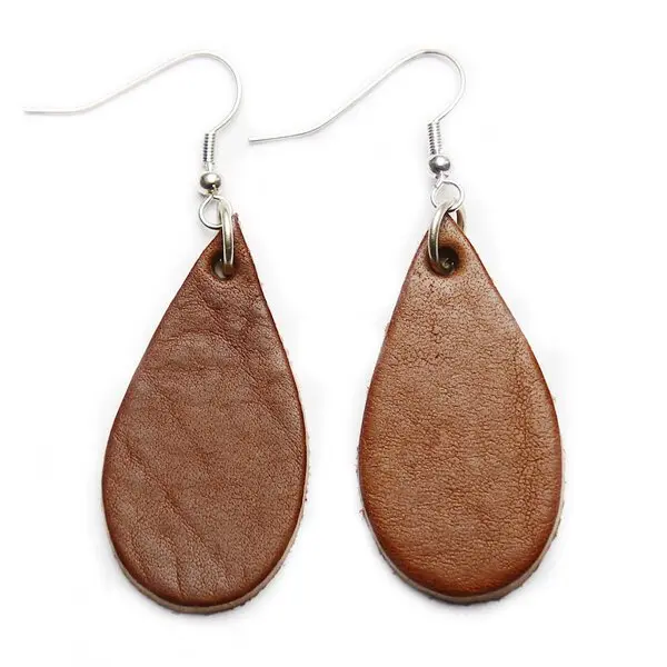 N'DAMUS LONDON Auricle Leather Earrings - Brown