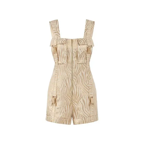 SAINT ONES Comet Open-weave Jacquard Jumpsuit - Blue