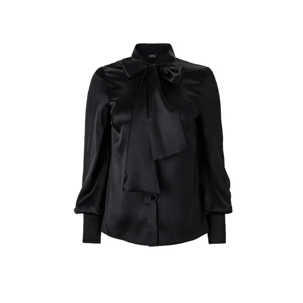 LITA COUTURE Silk Blend Bow Blouse