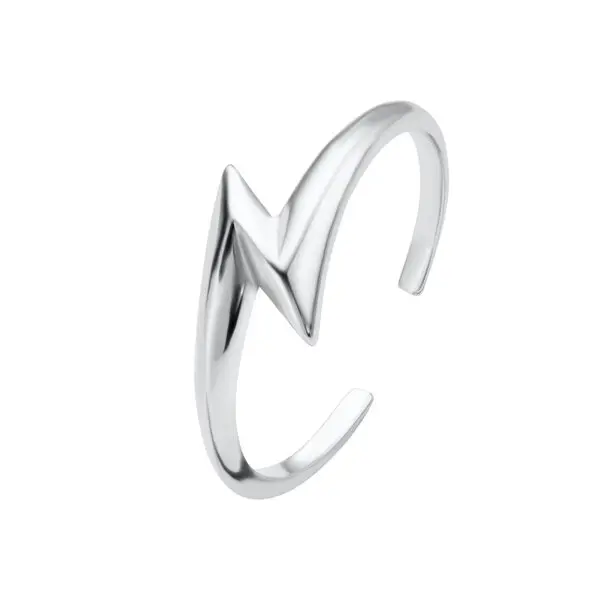 SCREAM PRETTY Lightning Bolt Open Ring - Silver