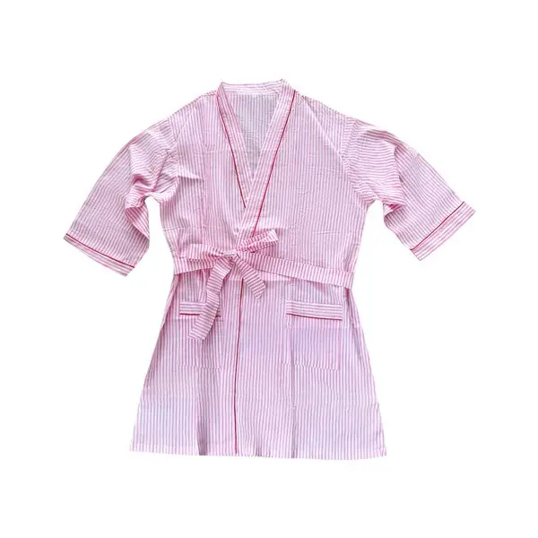 LILLY LOVES Stripe Kimono Robe - Pink