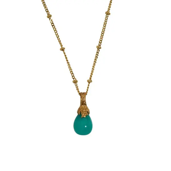 CLAIRE HILL DESIGNS Amazonite Vermeil Pendant Necklace - Green