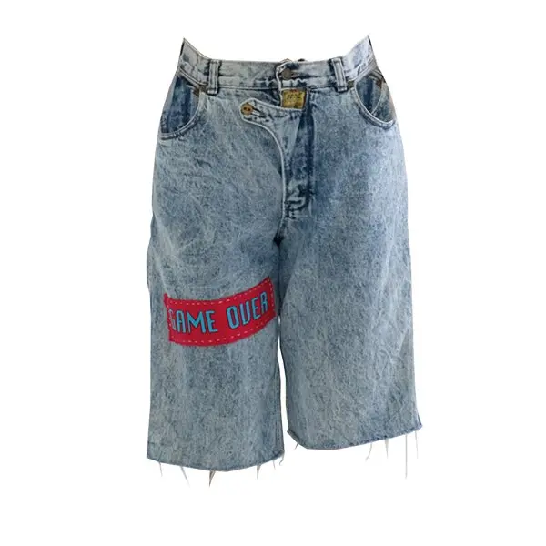 QUILLATTIRE Vintage Up-cycled Cropped Denim Trousers