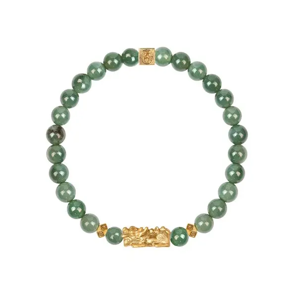 KARMA AND LUCK Jade Dragon Beaded Bracelet - Green