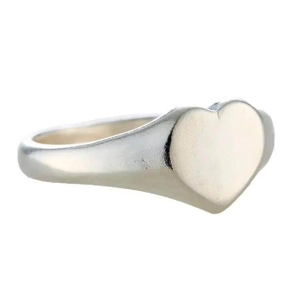 POSH TOTTY DESIGNS Heart Signet Ring - Silver