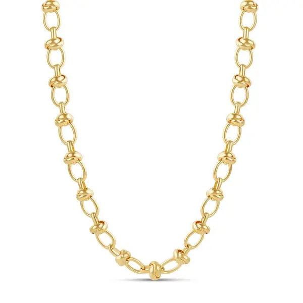 SHYMI Oval Link Knotted Chain Necklace - Gold