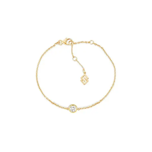 SALLY SKOUFIS Minx Solitaire Bracelet In 18k Gold Vermeil - White/gold