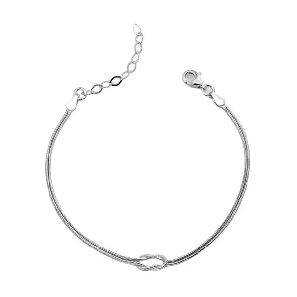 SPERO LONDON Sterling Snake Chain Knot Bracelet - Silver