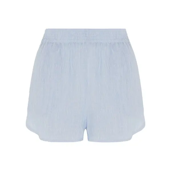 THE SUMMER EDIT Linen Blend Shorts - Blue