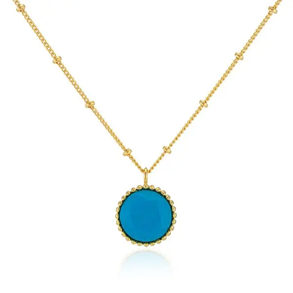 AUREE JEWELLERY Barcelona Turquoise Necklace - Gold/blue