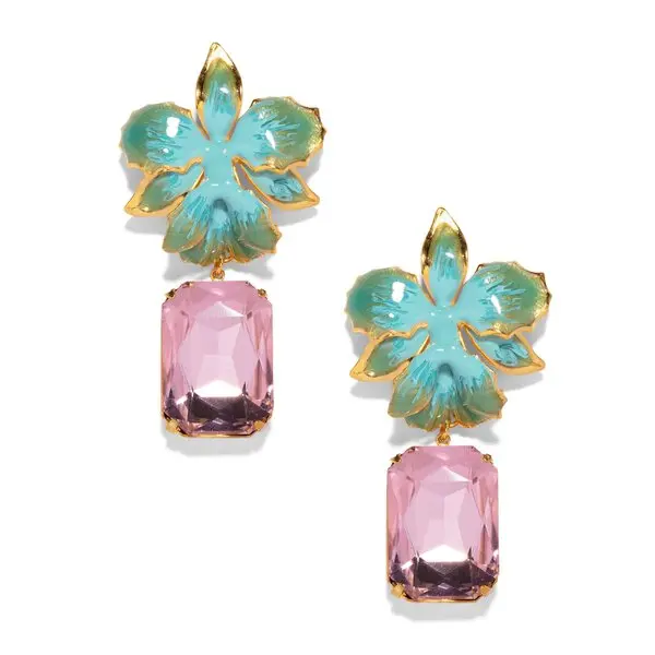 THE PINK REEF Vanilla Orchid Drop Earrings - Pink