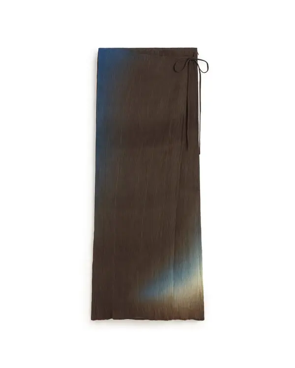 THINKING MU Pleated Long Skirt - Brown