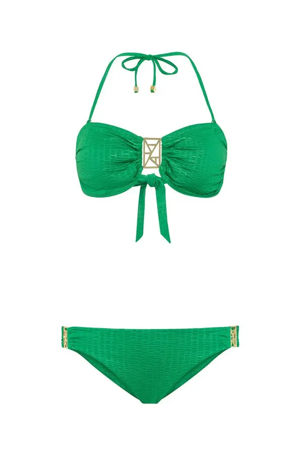 LEYLA MAYA Kate Bandeau Bikini Set Emerald Sea - Green