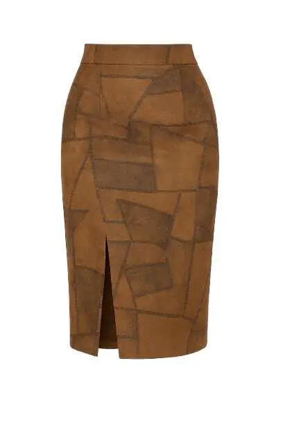 CONQUISTA Pencil Skirt With Patchwork Design