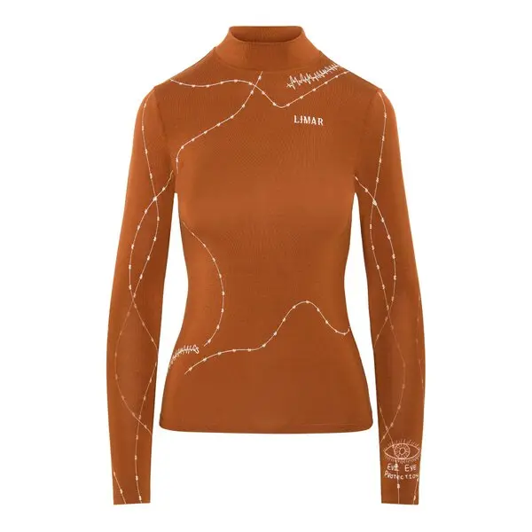 LIMAR Tattoo Line Graphic Turtleneck Top
