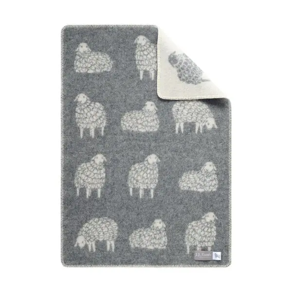 J.J.Textile Sheep Mima Little Wool Blanket - Grey