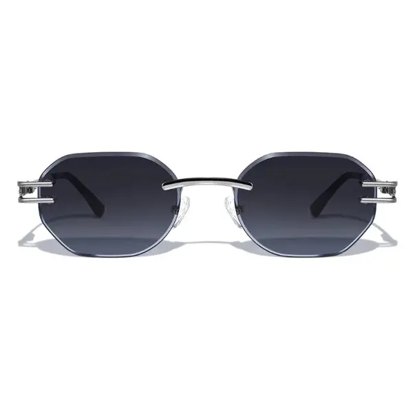 COSSINO Emil Rectangle Rimless Sunglasses - Black