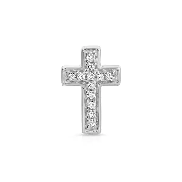 Maya Brenner Designs 14k Gold Pavé Diamond Cross Stud Earring - White