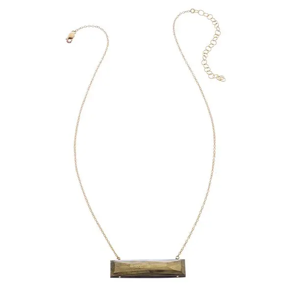 HEATHER HAWKINS Semi-precious Gemstone Bar Necklace - Gold