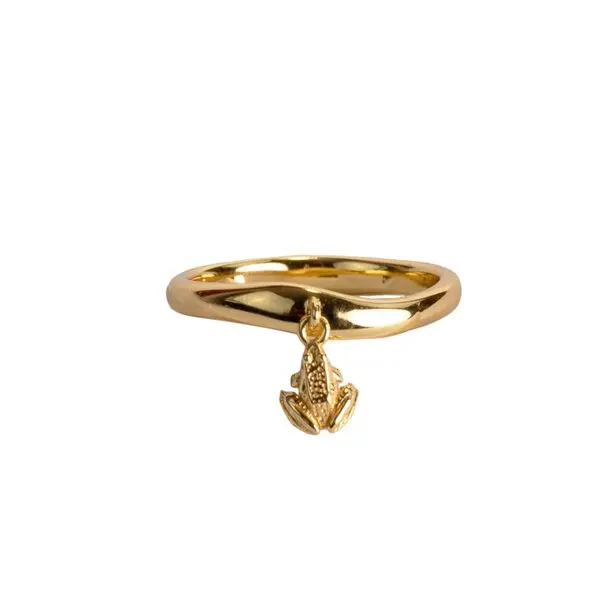 NASI SILVER Leaping Frog Dangle Ring - Gold