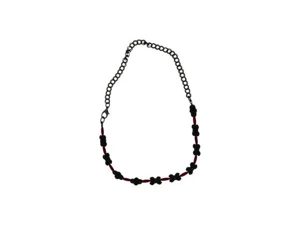 VICKISARGE Necklace With Vintage Beads - Black/red