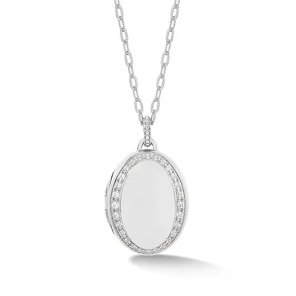 DOWER & HALL Celeste Sapphire Locket - Silver
