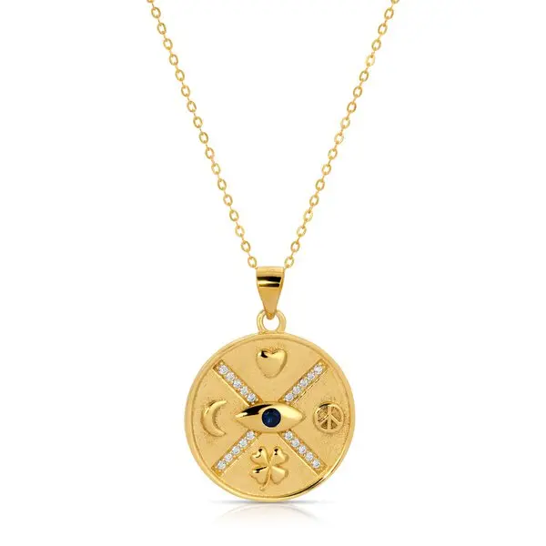 ZEPPLIN THE LABEL Protection Pendant Necklace - Gold