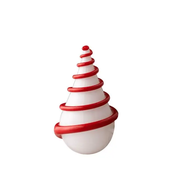 ANATOLIACRAFT White / Red White & Red Glass Christmas Tree Sculpture - White/red