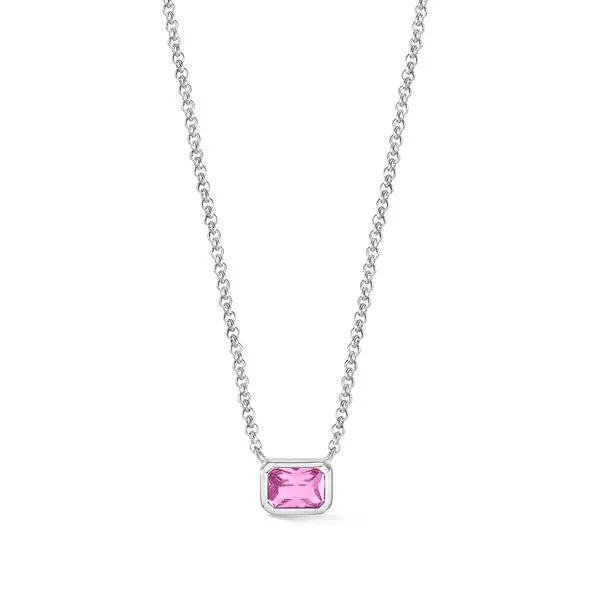 DOWER & HALL Sterling Silver Pink Quartz Necklace - Silver/pink