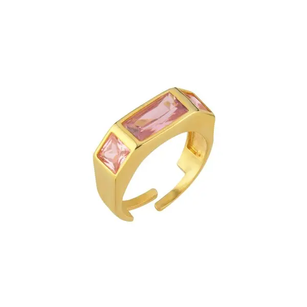 LINYA JEWELLERY Vega Crystal Stone Ring - Green