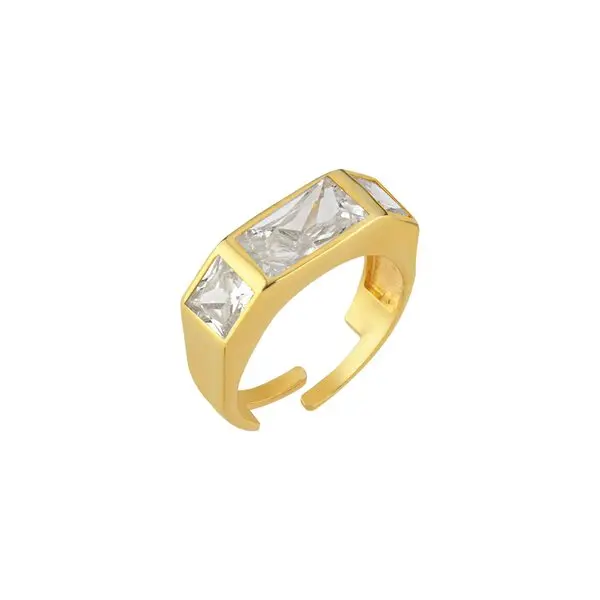 LINYA JEWELLERY Vega Crystal Stone Ring - White