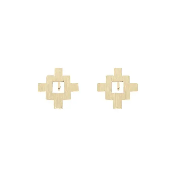 SHEIDA FARROKHI Minimal Flower Stud Earrings - Gold/yellow