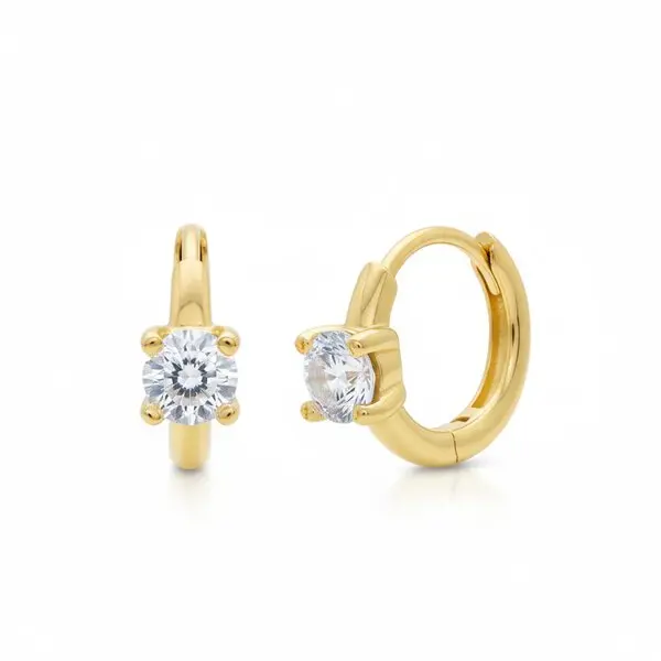 MHART Moissanite Hinged Hoop Earrings - Gold