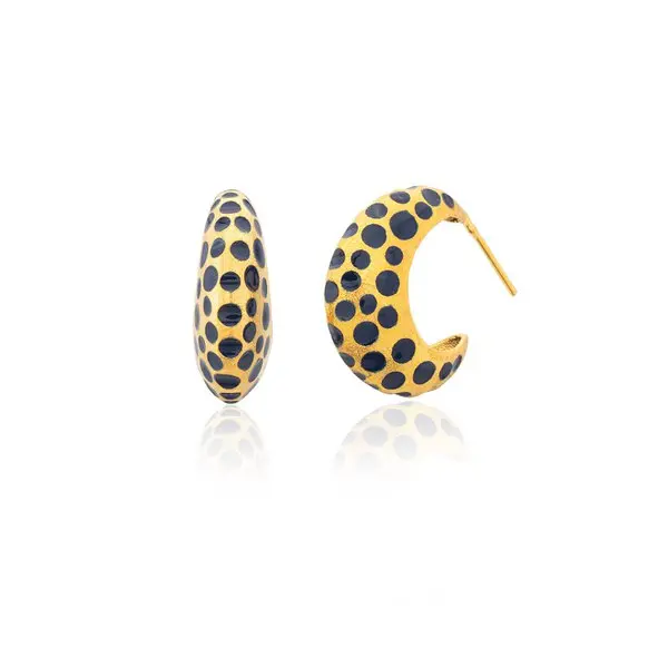 MILOU JEWELRY Perforated Hoop Earrings - Blue